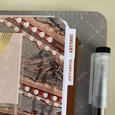 Tab Stickers Sheet of 15 White Foiled Medium Monthly Tab Stickers - Etsy