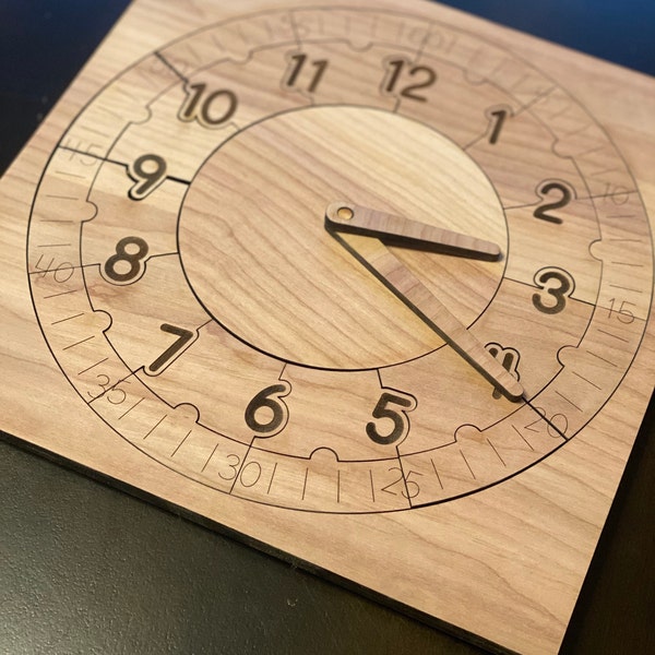 Analog Teaching Clock Puzzle Lasercut File - Instant Digital Download ...