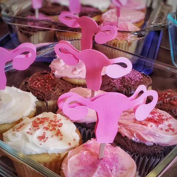 Uterus Party Picks // Cupcake Toppers - Etsy