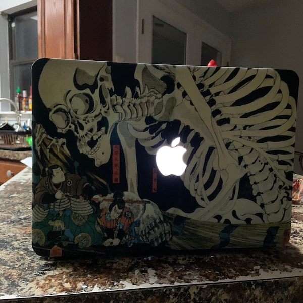 Japanese Art Skull MacBook Case, Hard Rubberized Cover - Etsy