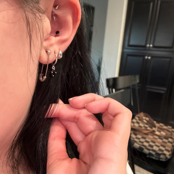 2PCS 16G 18G Titanium Internally Threaded Spike Eyebrow Rook Rings/rook ...