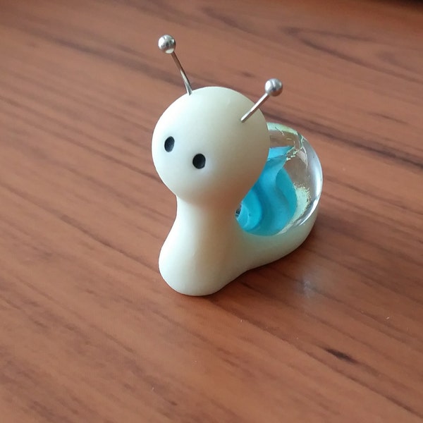 Polymer Clay Marble Snail Figure for Fairy Gardens or Miniature Decor ...
