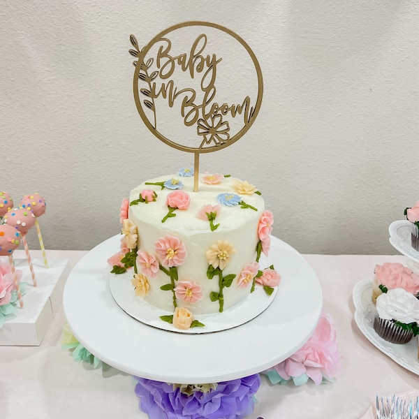 Baby in Bloom Flower Cake Topper Baby in Bloom Shower Floral Baby ...