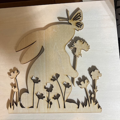 SVG Spring Rabbit With Butterfly on Nose Easter Bunny Digital Cut File ...