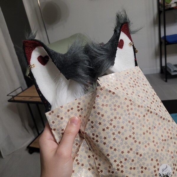 Gothic Pentagram Cat Ears Cosplay Ears Accessories Made of Faux Fur MTO ...