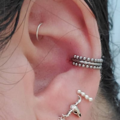 Triple Stack Conch Clicker, Double Beads With Smooth, G23 Titanium ...