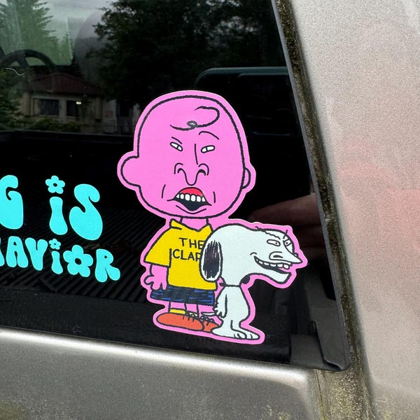 Peanuts and Butthead - Die-cut Vinyl Punk Cartoon Mashup Sticker 3x4 ...