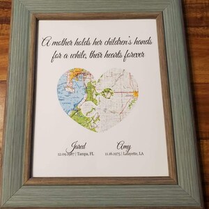 Custom Map Print Long Distance Boyfriend Gift Personalized Map | Etsy