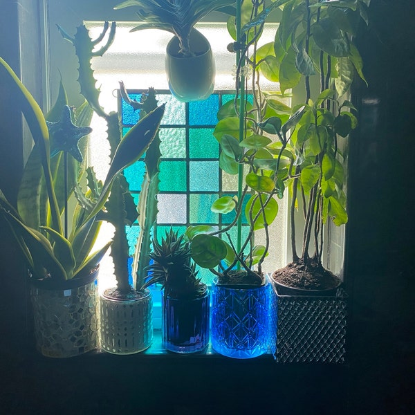 Stained Glass Blue Turquoise Mint Green Ocean Modern Abstract - Etsy