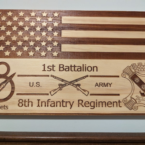 2-12 Artillery Wooden Engraved Flag, 2nd Battalion 12th Field Artillery ...