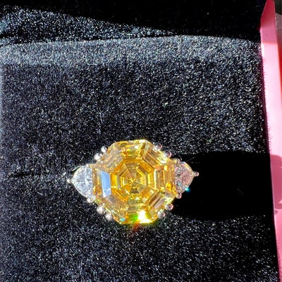 7 Carat Lab Grown Canary Diamond Simulant Necklace Fancy - Etsy