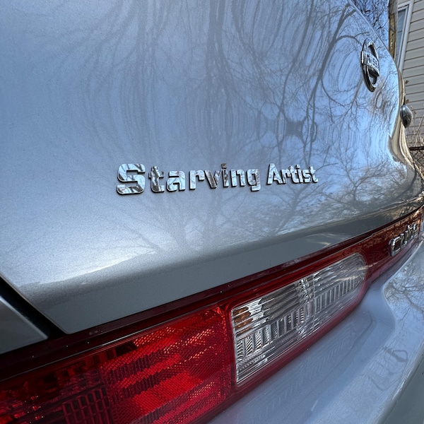 Custom Engraved Car Name Emblem Badge - Black With Gray- Customized ...