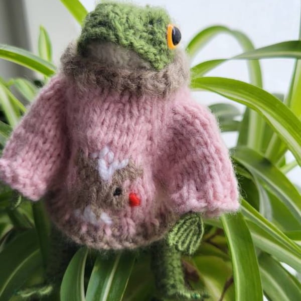 KNITTING PATTERN Frog's Deer Sweater - Etsy