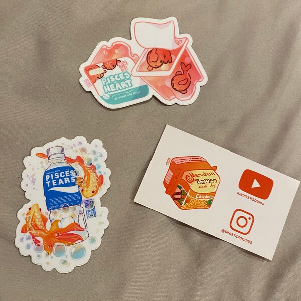 Pisces | Zodiac Stickers Waterproof | Pocari Sweat | Aesthetic Anime ...