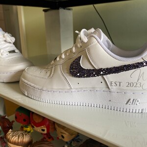 Custom Nike Air Force 1 AF1 Bridal Wedding Shoes Swarovski Crystals ...