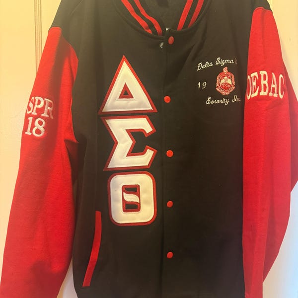 Delta Sigma Theta - Custom Option - Soft Cotton Varsity Jacket With ...