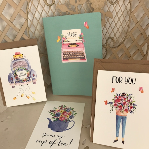 Postkarten-Set „You make me bloom I“ | Aquarell | Blumen | Frühling ...