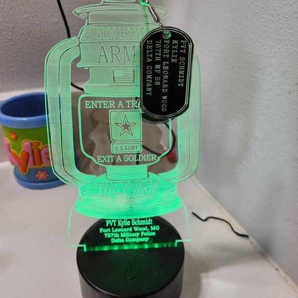 ARMY Forge Lantern Style LED Acrylic Personalized Light - Etsy