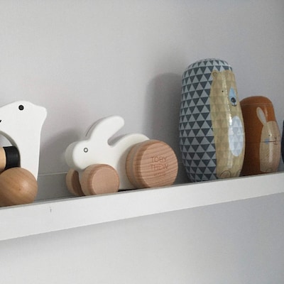 Personalised Wooden Rabbit Toy, Traditional Wooden Push Pull Toys ...