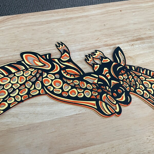 Giraffe Mom and Baby Mandala Svg, Multilayer Panel for Laser Cutting ...