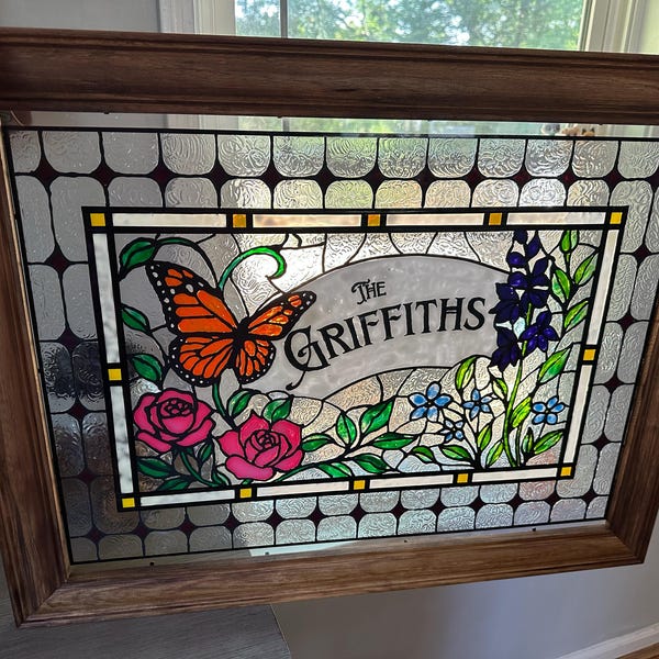 Faux Stained Glass Wedding Sign Template - Etsy