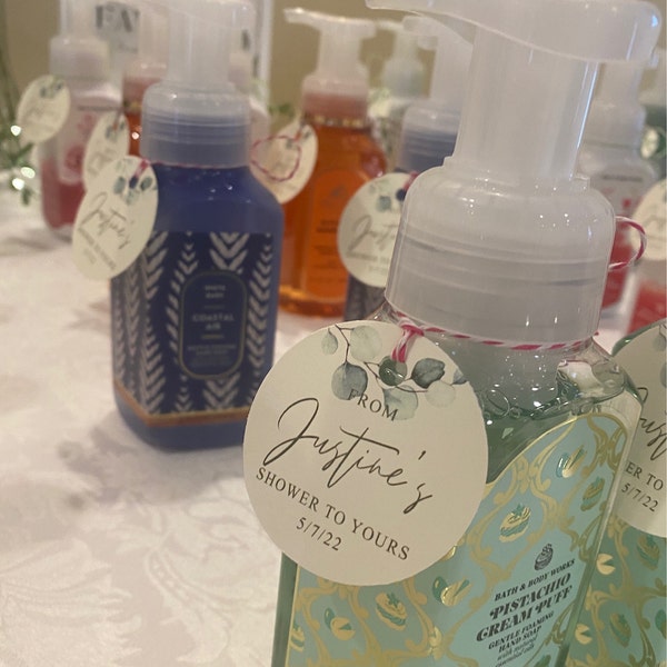 From My Shower to Yours Bridal Shower Favor Tag, 2 Inches, Eucalyptus ...