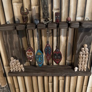 Tiki Swizzle Sticks, Moai and the Cannibal Handmade and Painted Paddle ...