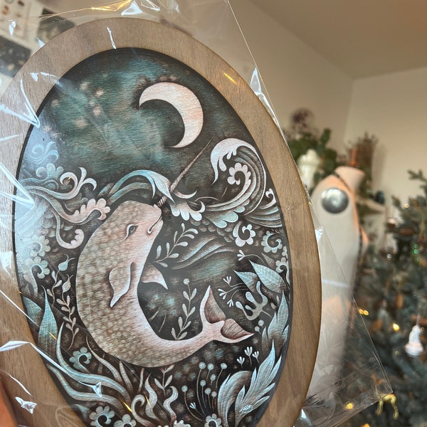 Hare and Moon Pyrography Wall Hanging Print. Wood Burning, Hare ...