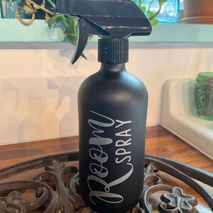 4 Oz Matte Black Glass Spray Bottle With Custom Vinyl Label | Etsy