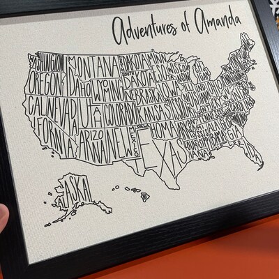 Push Pin Map, Personalized Travel Map, USA, United States, Second ...