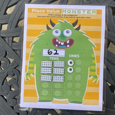 Math Counting Activity, Printable Kids Place Value Math Game, Count by ...