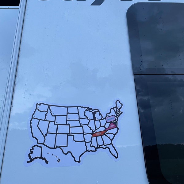 RV State Sticker Travel Map - [11" X 17"] - USA States Visited Decal ...