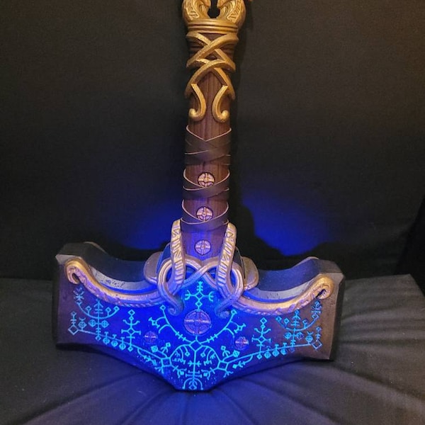 Mjolnir Metal Hammer 26.45lb Thor Hammer With Glow-in-the-dark Runes - Etsy