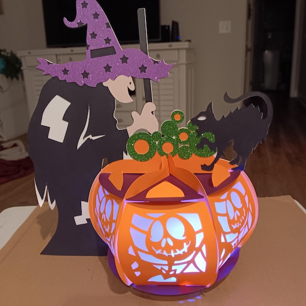 Witch Pumpkin Lantern SVG, Studio, PDF Templates - Pumpkin Lantern ...