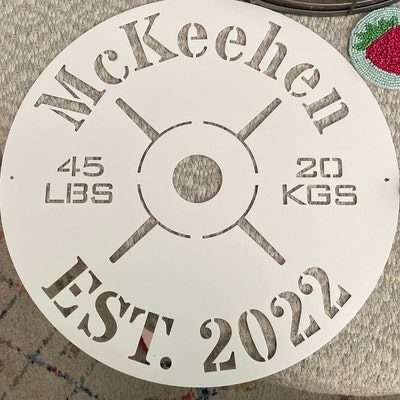 Gym Weight Plate Monogram, Personalized Home Gym Sign, Custom Metal ...