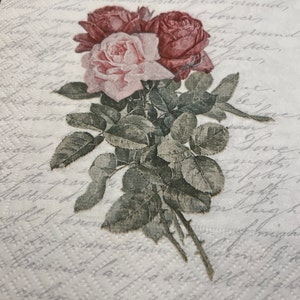 4 Decoupage Paper Napkin of Red Robin & Poppy - Etsy