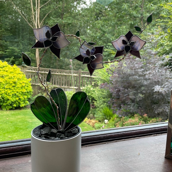 TUTORIAL • 3D Orchid Plant (full Instructions) Stained Glass Pattern ...