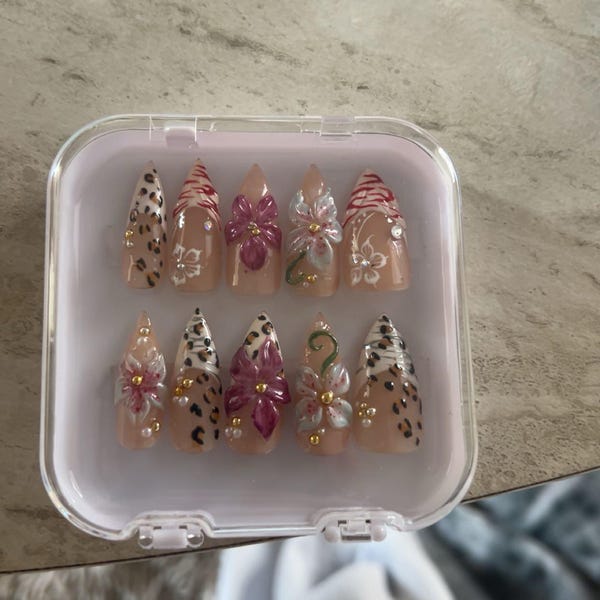 Banana Monkey Cute Press on Nails | 3D Cute Animal Fruit Nails ...