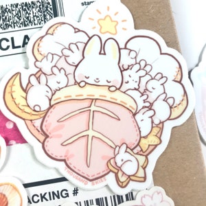 Vinyl Sticker Sleeping Bunnies - Etsy