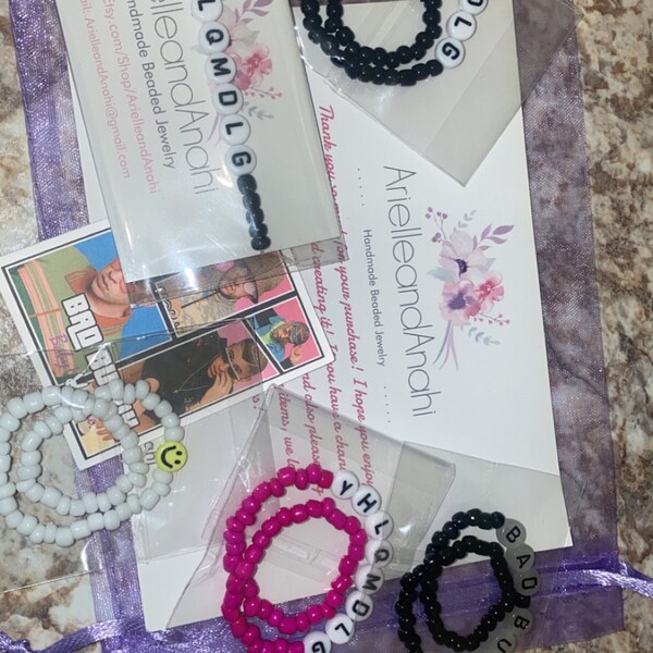 Bad Bunny Stretchy Bracelet, EUTDM, Bracelet Gift for Fans, YHLQMDLG ...