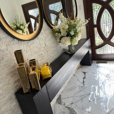 Modern Rustic Console Table Black Espresso verified Etsy Seller - Etsy