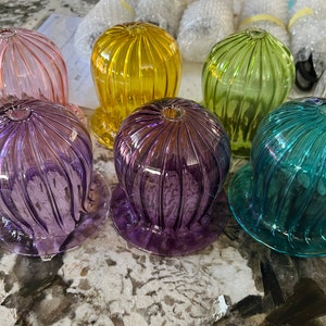 Set of Four Blown Glass Pendant Lights for Kitchen Island, Ceiling ...