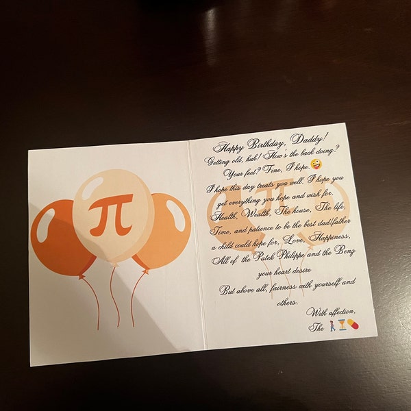 Pi Birthday Card | Math Pun Number Card | Happi Birthday | Pi Day 314 ...