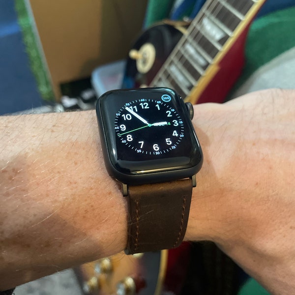 Personalised Leather Apple Watch Strap 38mm 40mm 41mm 42mm 44mm 45mm ...