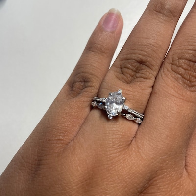 2.40mm French Pave Open Wedding Band for Women Moissanite Space Band ...