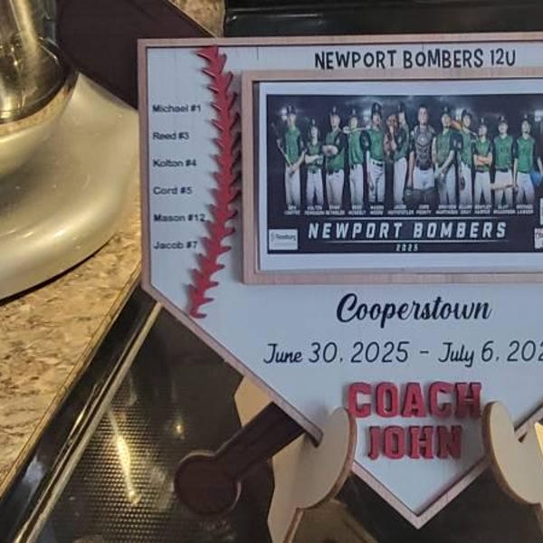Personalized Baseball Gifts for Coach, Photo Frame Plaque, Thank You ...