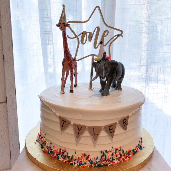 One Star Cake Topper 5.5"w, First Birthday Topper, Anniversary Topper ...