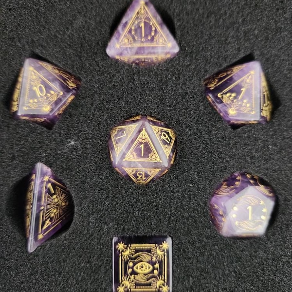 Full Set Glazed Dice,full Set Blue White Glazed Dice, Set Warlock Style ...