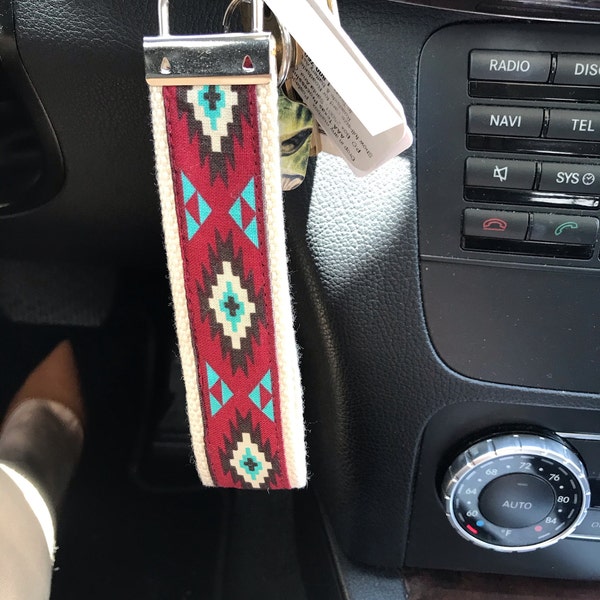 Tribal Key Fob Wristlet / Aztec Key Fob / Tribal Key Wristlet / Tribal ...