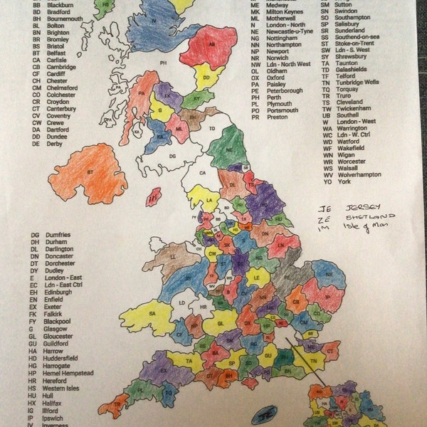 UK Postcode Sales Map, Business Sales Map, Colour in Maps, Etsy Sales ...